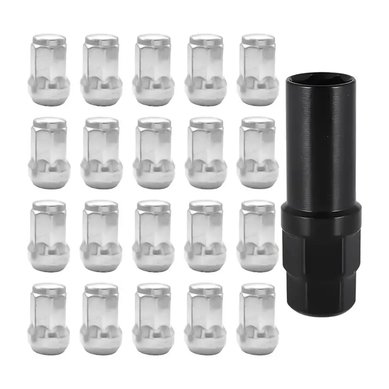 Efficientt-Car Wheel Lug Nuts,20PCS Chrome Aftermarket Closed End ...