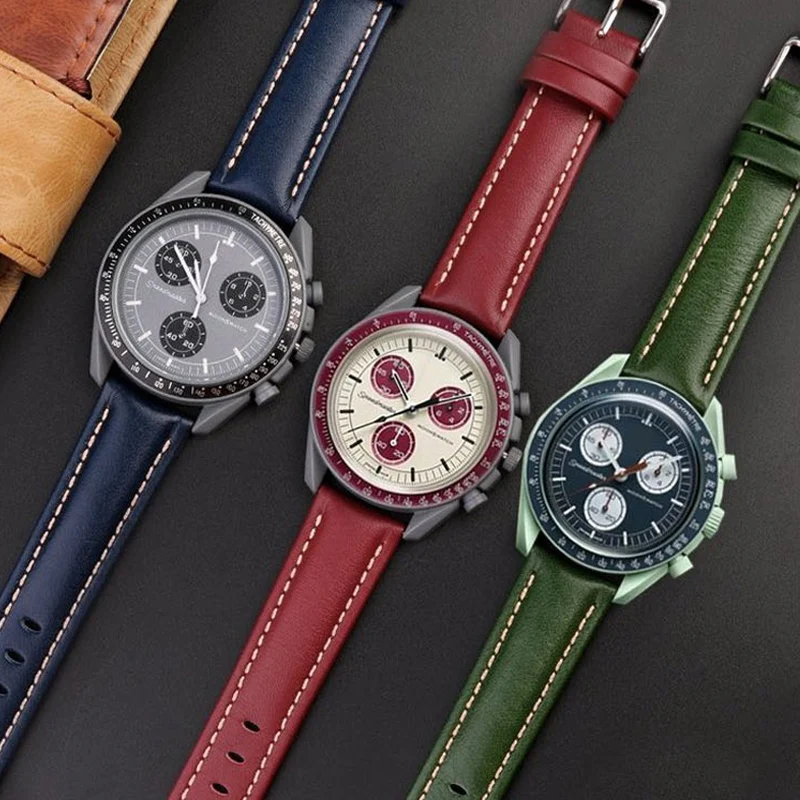 Top-Grain-Leather-watchband-For-Omega-X-Swatch-Joint-MoonSwatch-Co ...