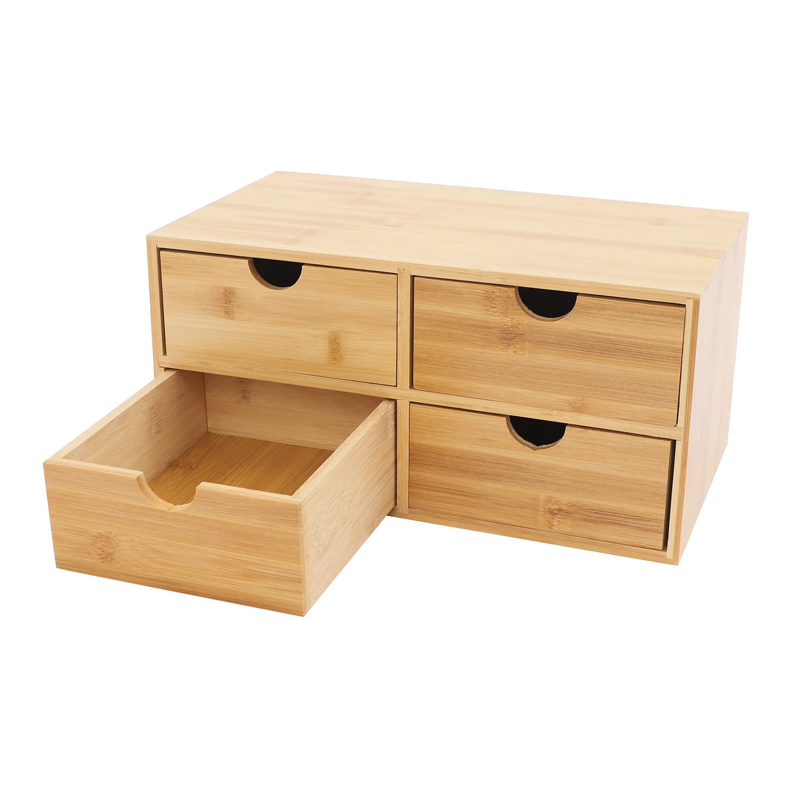 Bamboo 4-Drawer Desktop Organizer, 12.99x7.48in Wood Office Desk ...