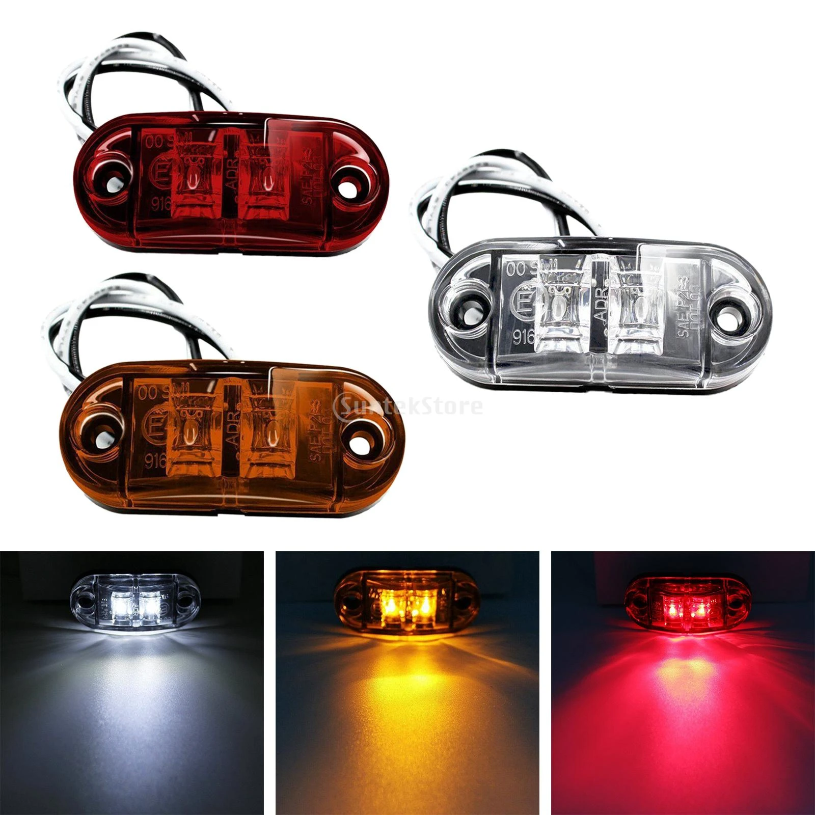 Car Side Marker Light 12v 24v Waterproof Boat Marine Led Warning Lights ...