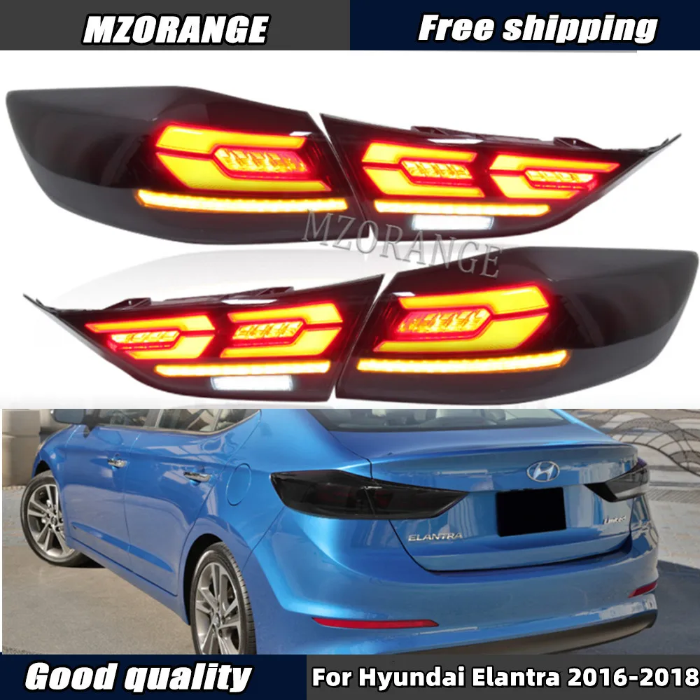 Smoked LED Tail Lights For Hyundai Elantra 2016 2017 2018 Rear Lamp ...