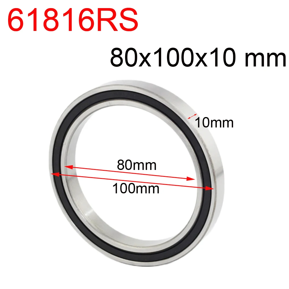 4PCS-61816-6816-2RS-80x100x10-MM-61816-2RS-80MM-6816RS-Steel-Deep ...