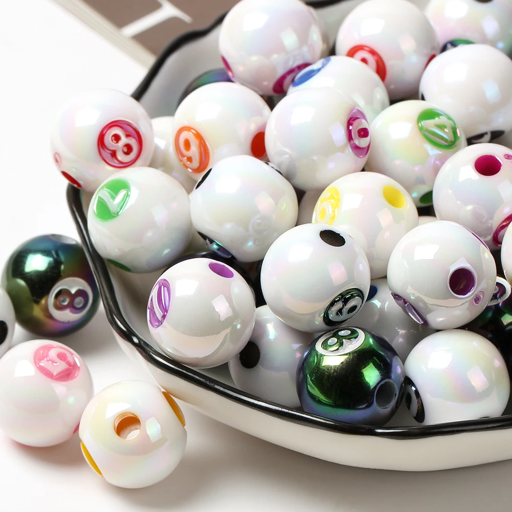 10Pcs-Acrylic-Big-Hole-UV-AB-Color-Billiards-Number-beads-Ball-Beads ...
