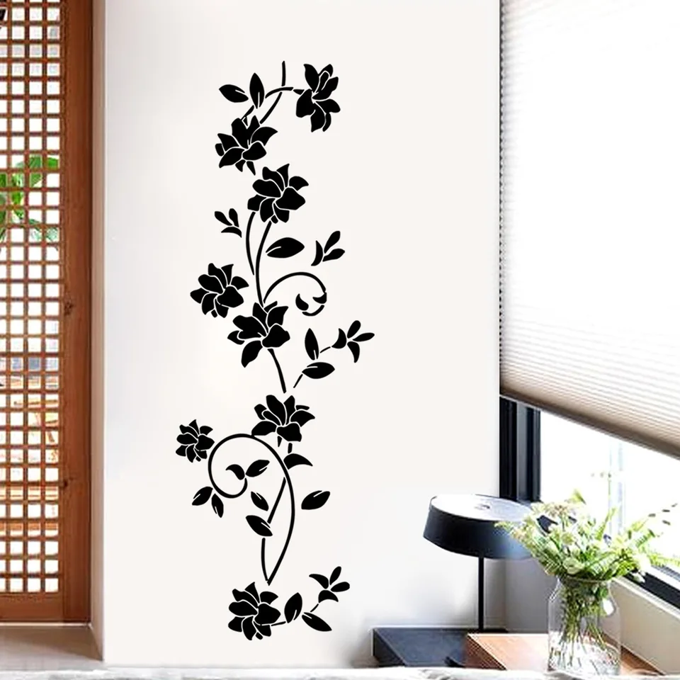 Black Flower Wall Decals