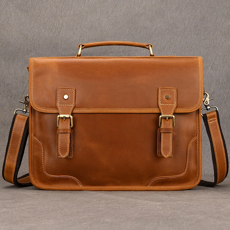 New-Designer-Leather-Laptop-Briefcase-Genuine-Leather-Men-s-Computer ...