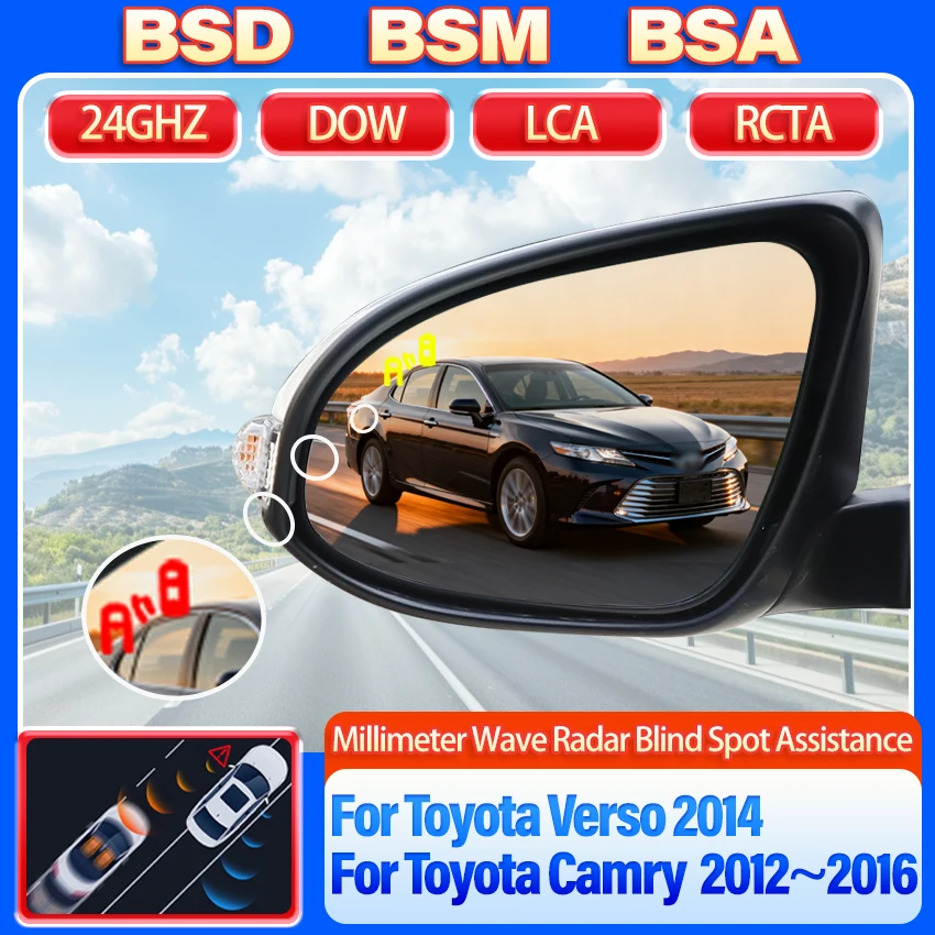 Car Mirror For Toyota Camry Verso 2012~2016 BSD BSM BSA Blind Spot ...
