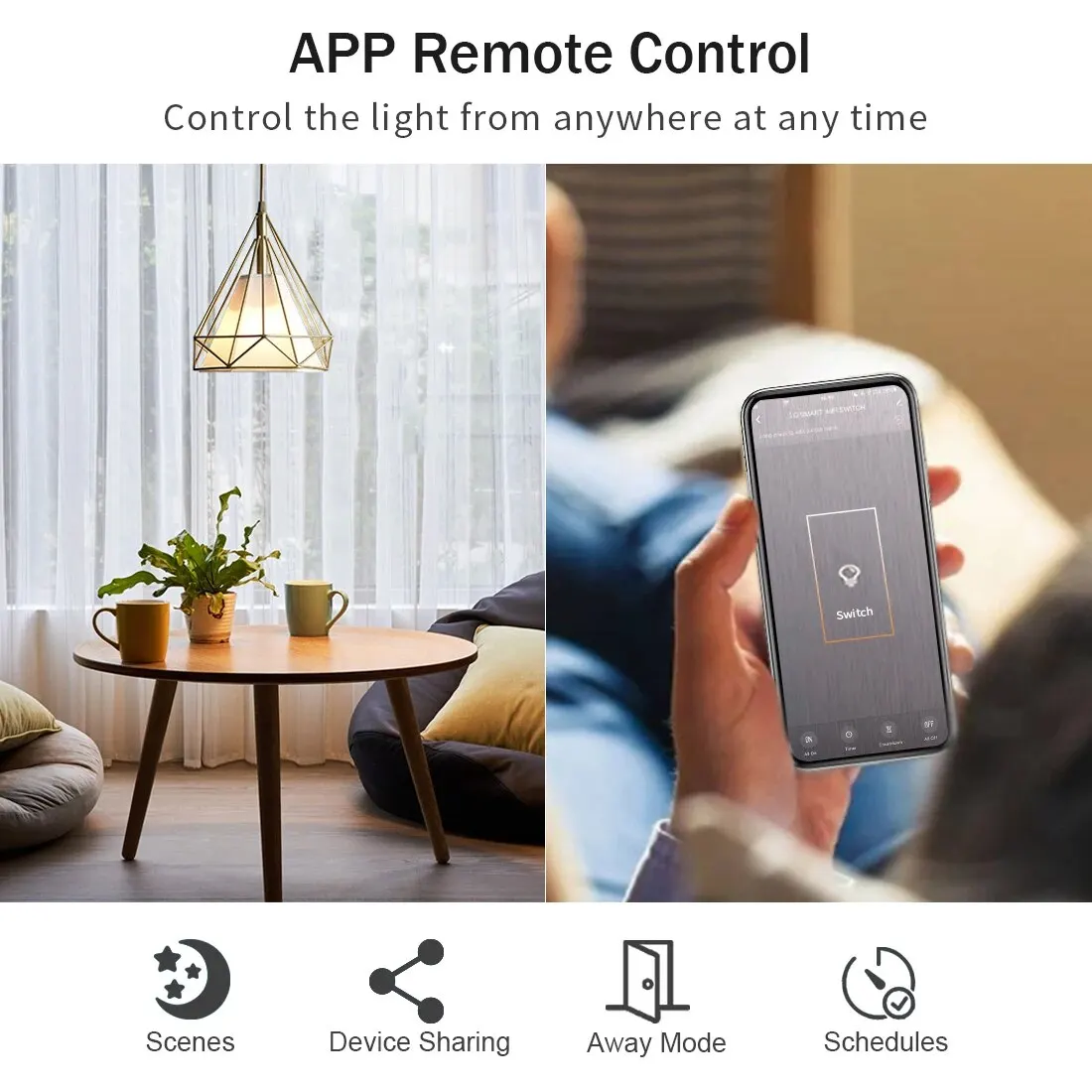Tuya App US WiFi Smart Wall Switch 1/2/3 Gang No Neutral Wire Touch ...