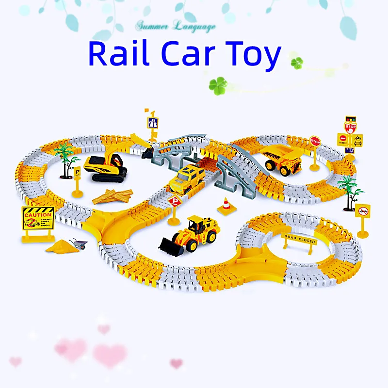 Rail Car Toy Race Car Track Set DIY Assemble Road Race Set Flexible ...