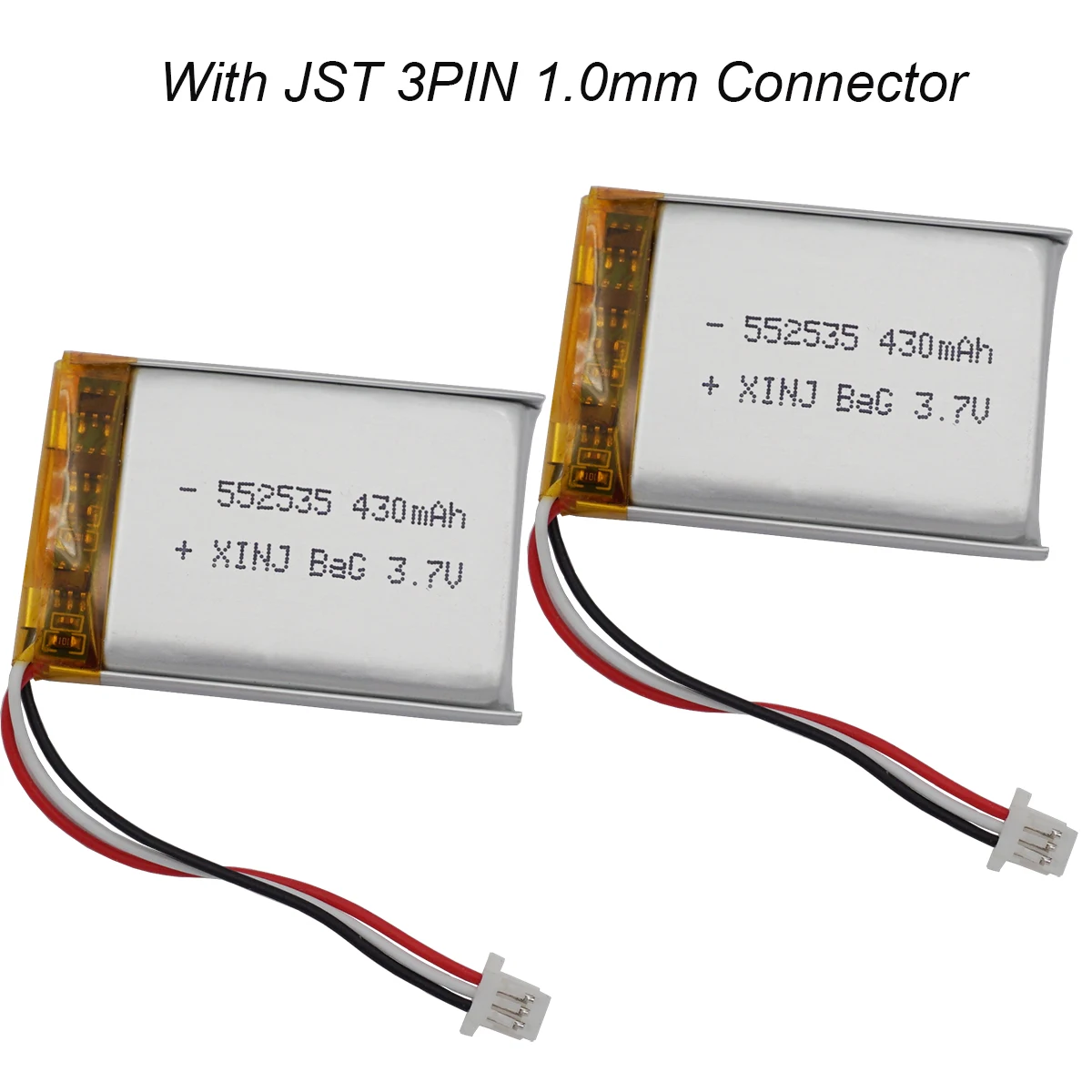 2pcs 3.7V 430mAh 1.59Wh Li-Polymer Rechargeable Li Lipo Battery 552535 ...