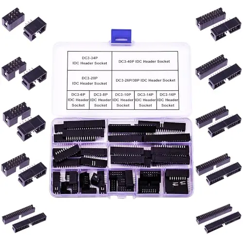 2-54mm-IDC-Box-Header-Kit-Dual-Row-Straight-Box-Header-Connector-6-8-10 ...