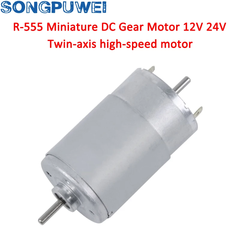 Micro-motor-el-trico-RS-555-12V-24V-4000-8000RPM-baixa-velocidade-eixo ...