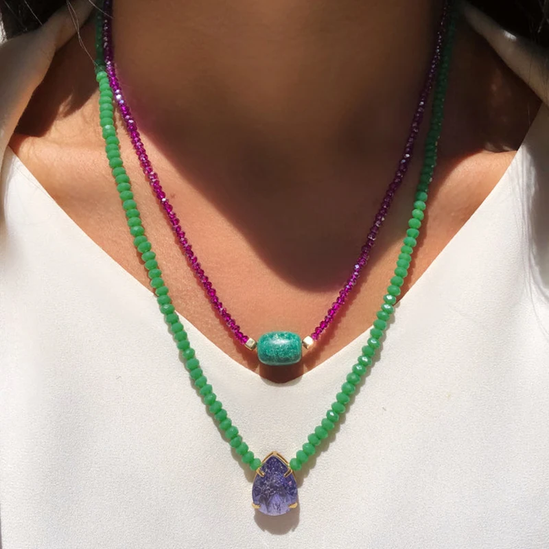 Cute-Short-Fashion-Crystal-Beads-Strand-Choker-Necklace-Women-String ...