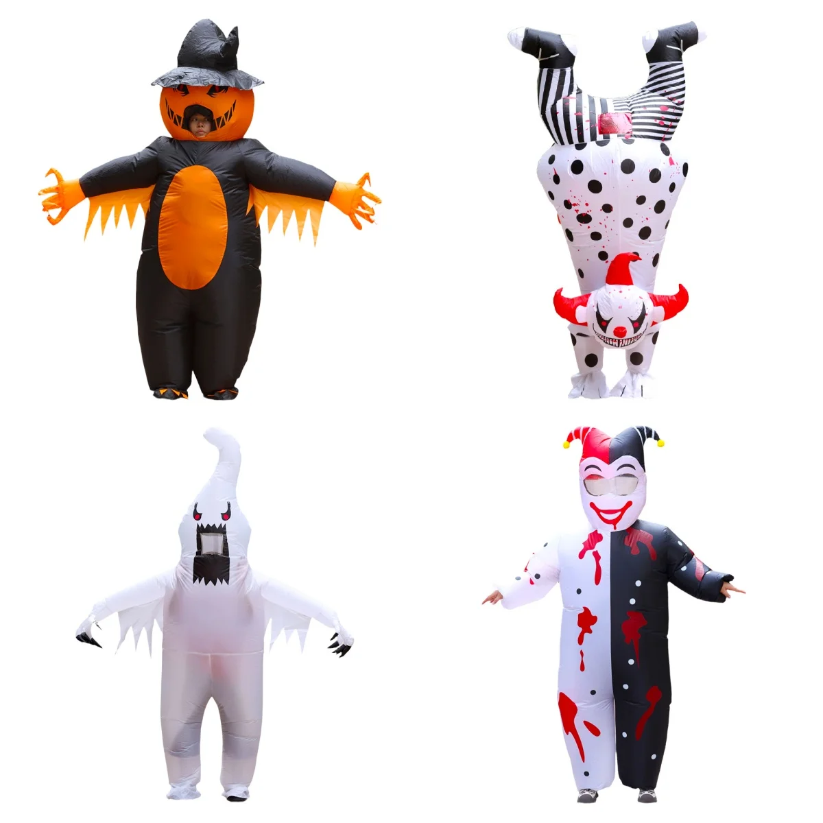 Terrifying clown pumpkin inflatable costume Halloween party pressure ...