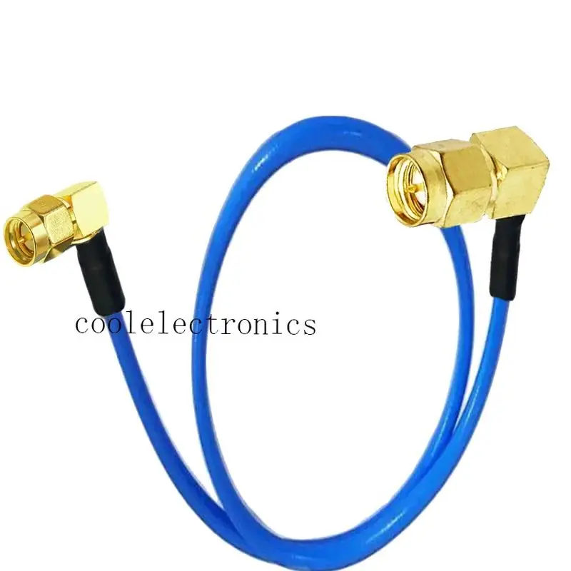 Blue RG402 0.141" SMA Male 90 Degree to SMA Male RA Connector RF coax ...