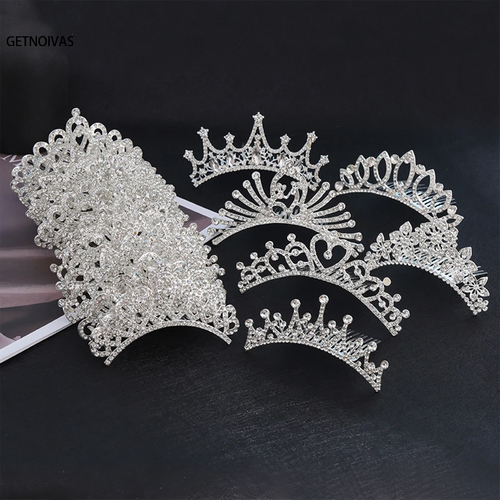 Rhinestone-Crystal-Hair-Comb-Crowns-For-Women-Queen-Headbands-Princess ...