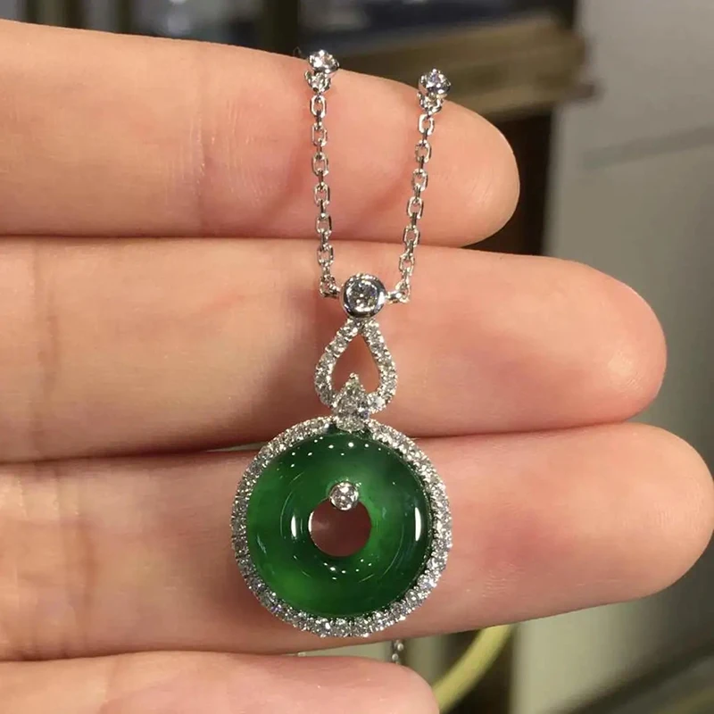 Natural-Hetian-Chrysoprase-Pendant-Inlaid-Crystal-Vintage-Chinese-Style ...