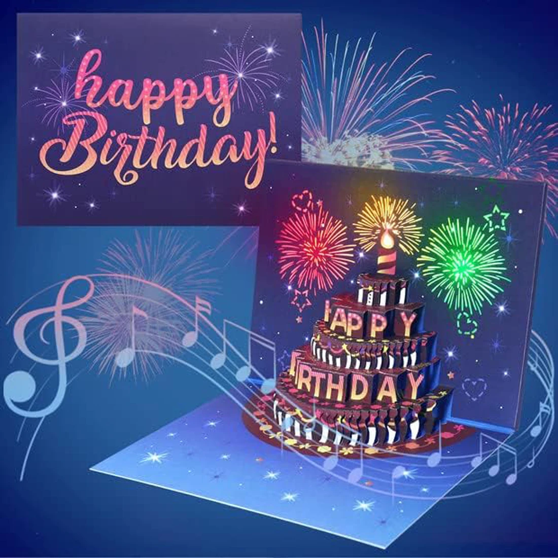 Happy Birthday Fireworks Cake
