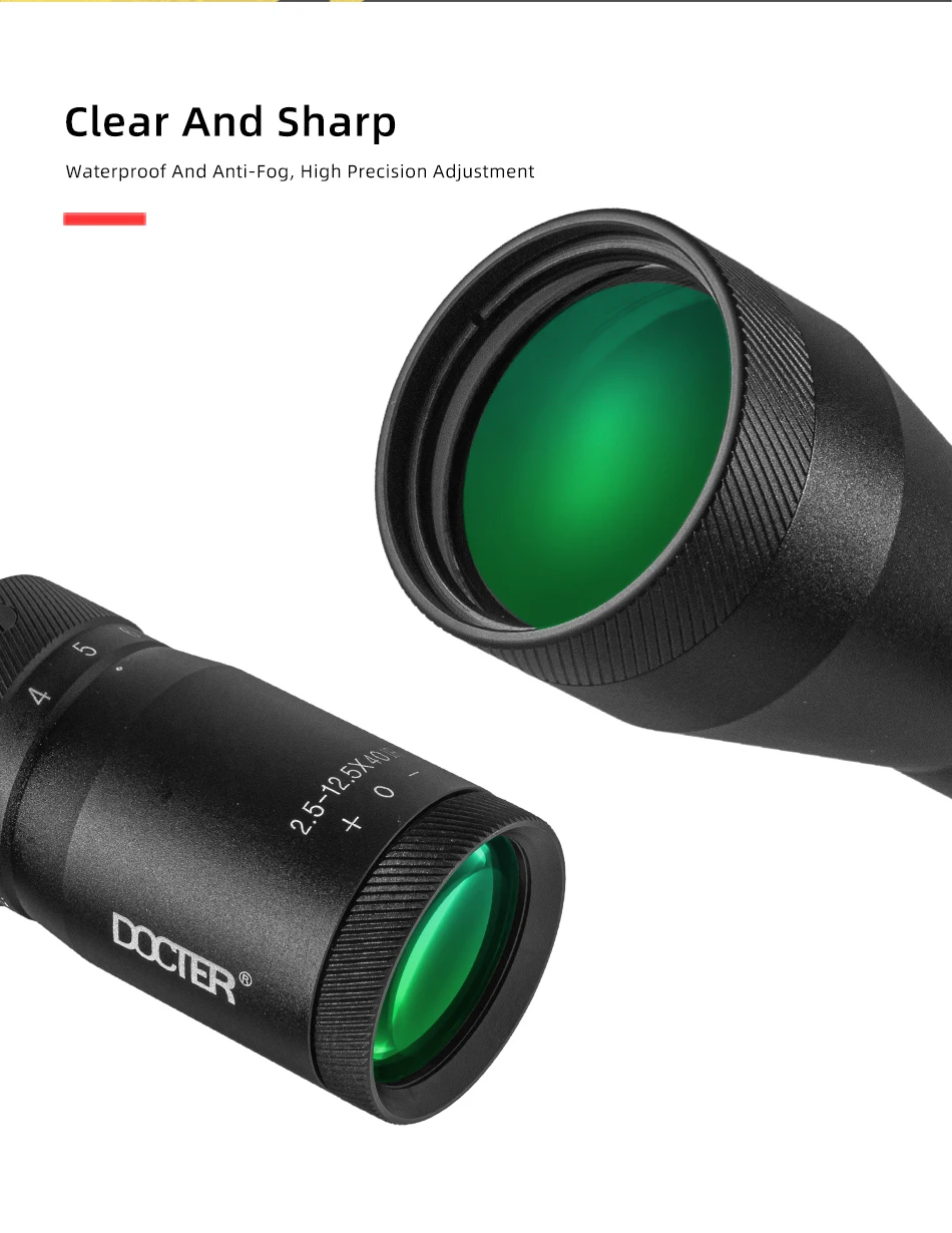 DOCTER 2.5-12.5X40 IR Scopes Hunting Air Rifle Scope Wire Rangefinder ...