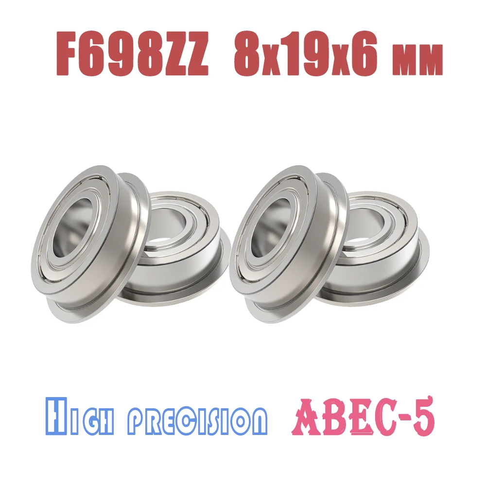 F698ZZ-Bearing-ABEC-5-10PCS-8-19-6-mm-Flanged-F698Z-Ball-Bearings-F698 ...