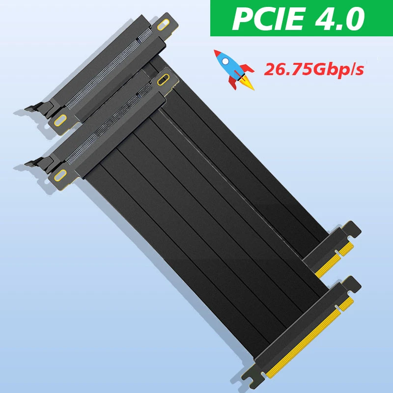 PCIe 4.0 X16 Riser Card High Speed Shielded Extension Video Cable with ...