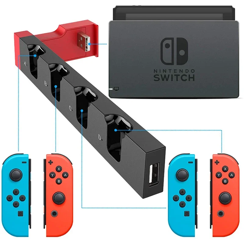for-Nintendo-Switch-JoyCon-Charging-Dock-Hub-USB-Controller-Charger ...