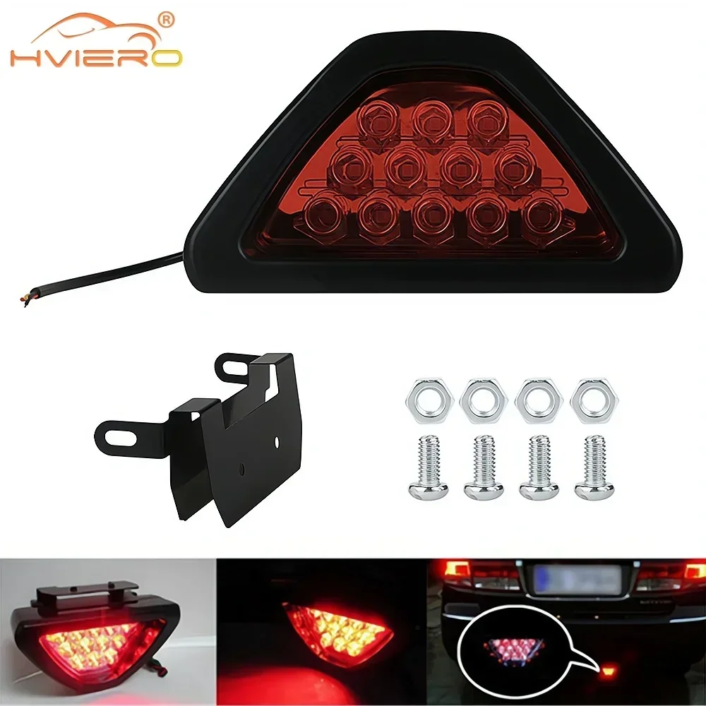 1pcs-Car-Motorcycle-LED-12V-2835-12Led-Rear-Fog-Light-Triangle-Brake ...