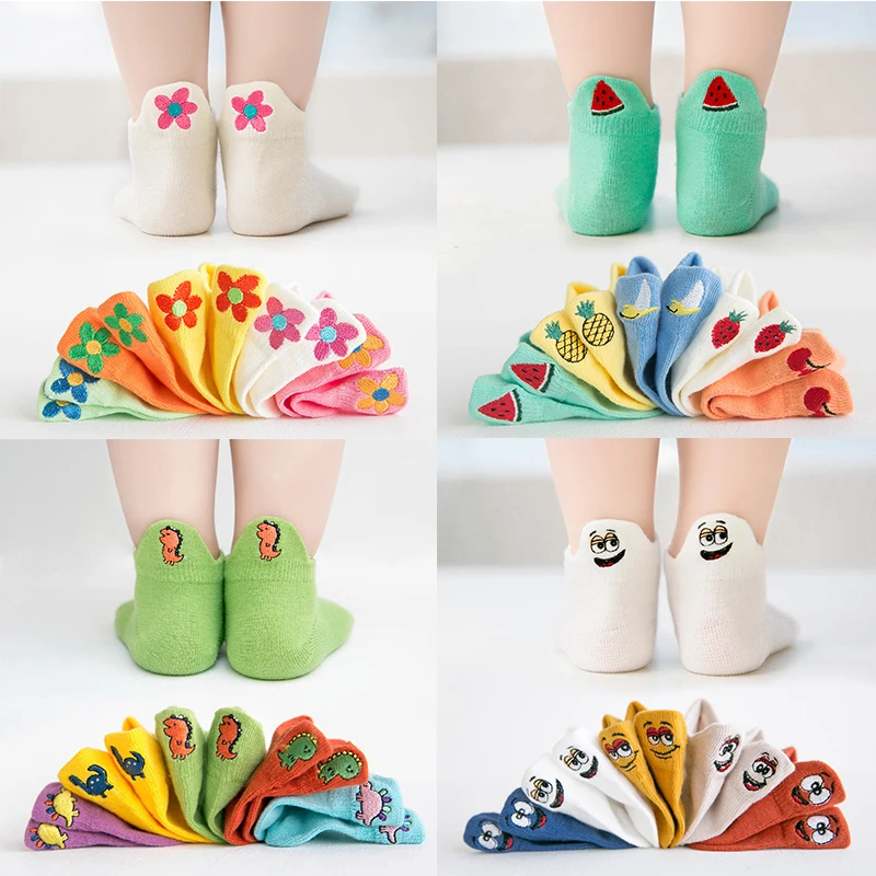 5-Pairs-pack-Kids-Socks-Funny-Teenagers-Dinosaur-Happy-Cotton-Socks ...