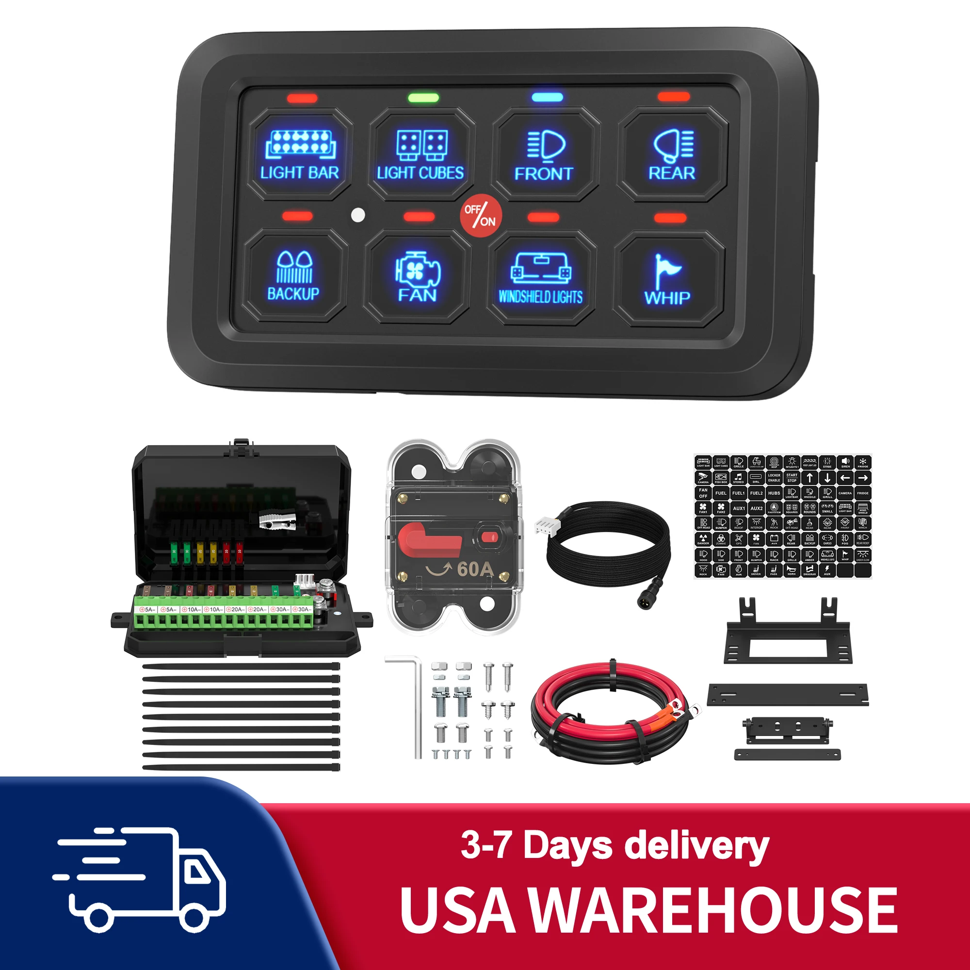 8-Gang-Switch-Panel-RGB-LED-Lighted-Multi-Function-Switch-Pod-Toggle ...