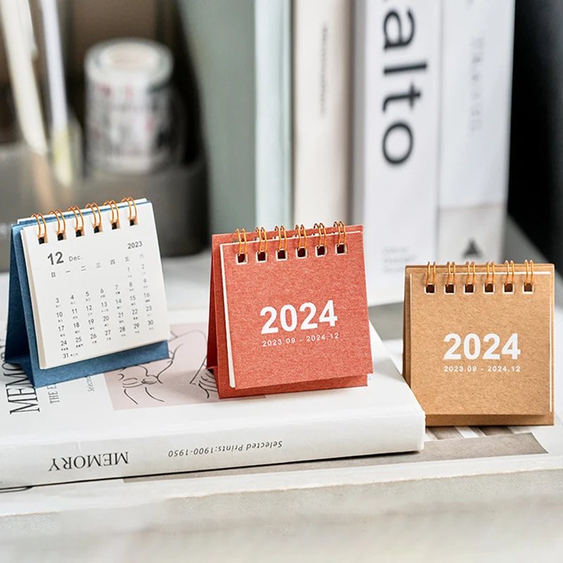 2024 Mini Calendar Minimalist Calendar Desktop Decoration Student ...