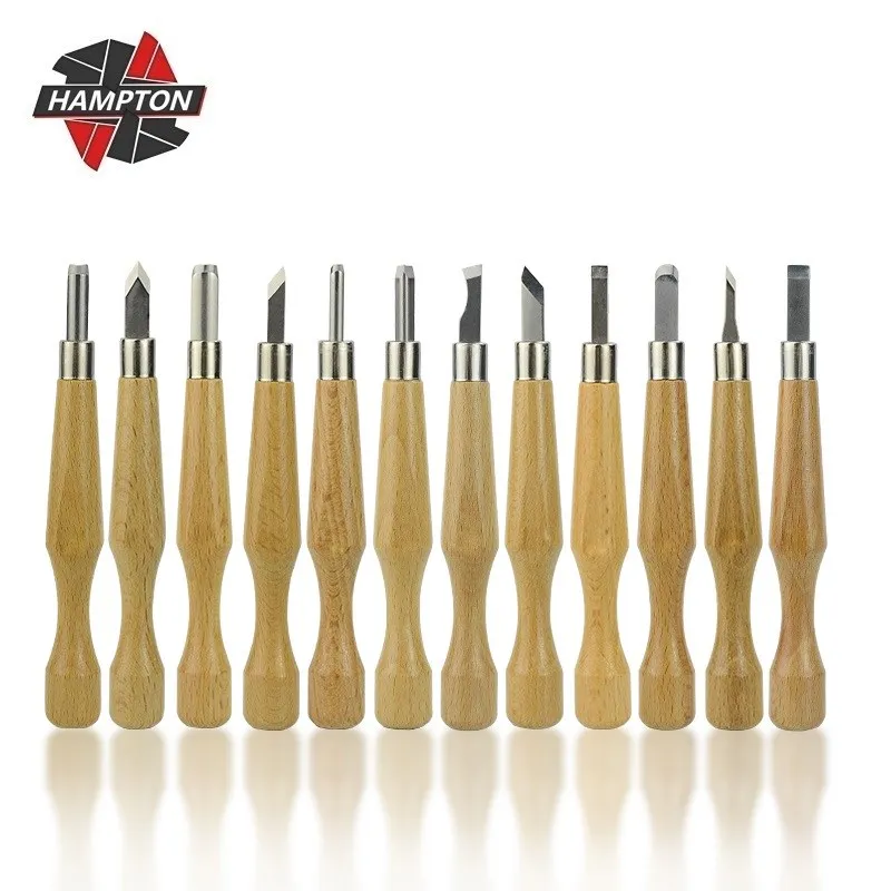HAMPTON-12pcs-Set-Wood-Carving-Chisels-Knife-Wood-Carving-Tools-For ...