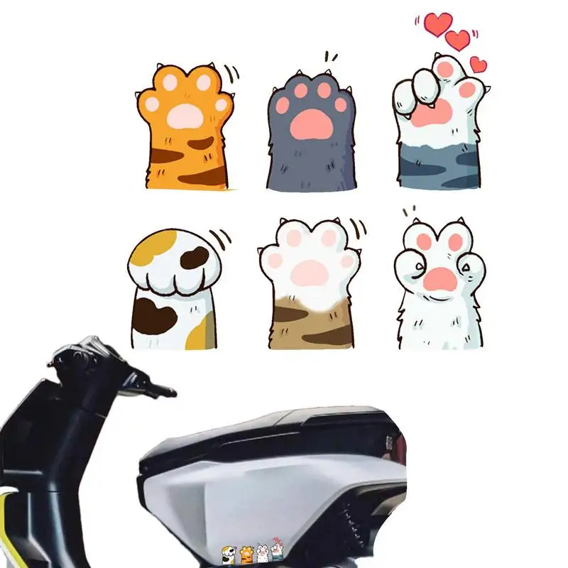 고양이 발톱 자동차 스티커 창의적인 귀여운 전기 자동차 장식 스티커 만화 고양이 오토바이 자동차 반사 스티커