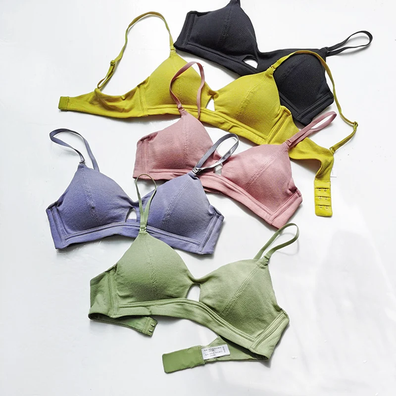 U-Backless-Screw-Thread-Cotton-Bra-with-Removable-Straps-Thin-Padded ...