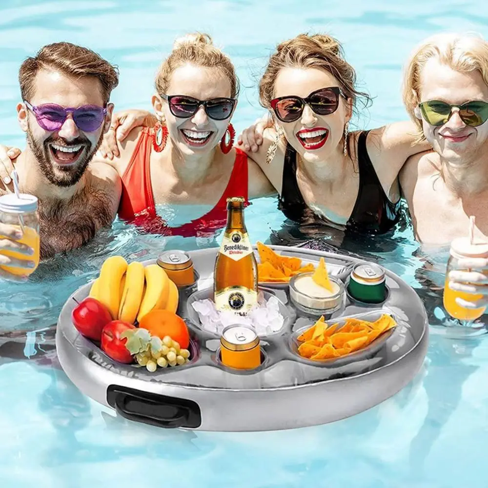 Inflatable-Floating-Food-Plate-Swimming-Pool-Drink-Holder-Summer-Party ...