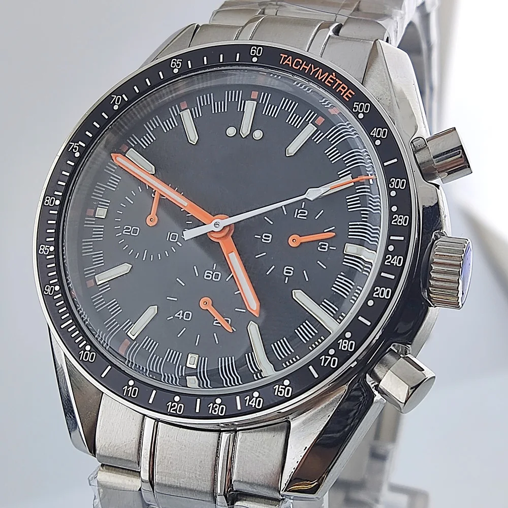 40mm VK63 case quartz watch timing code mineral glass suitable for VK63 ...