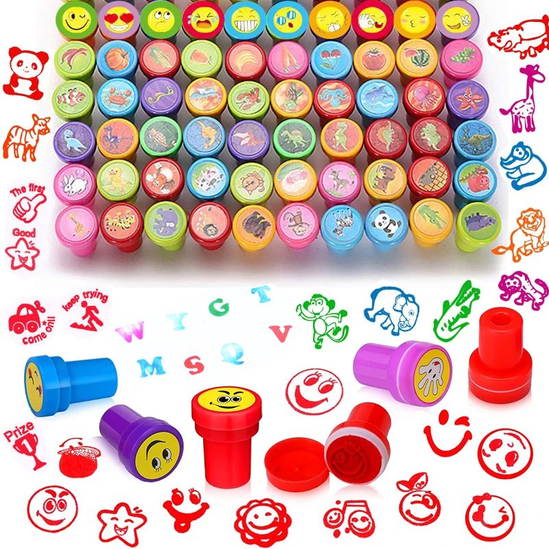 Assorted Stamps for Kids Self-Ink Teacher Stamps Party Favor Children ...