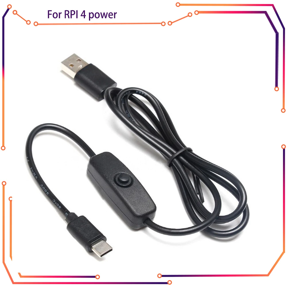 Raspberry-pi-4-power-switch-line-type-c-interface-5V-3A-USB-power ...