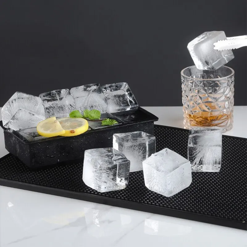 15 Square Ice Compartment Large Ice Cube Mold Silicone Easy Release ...