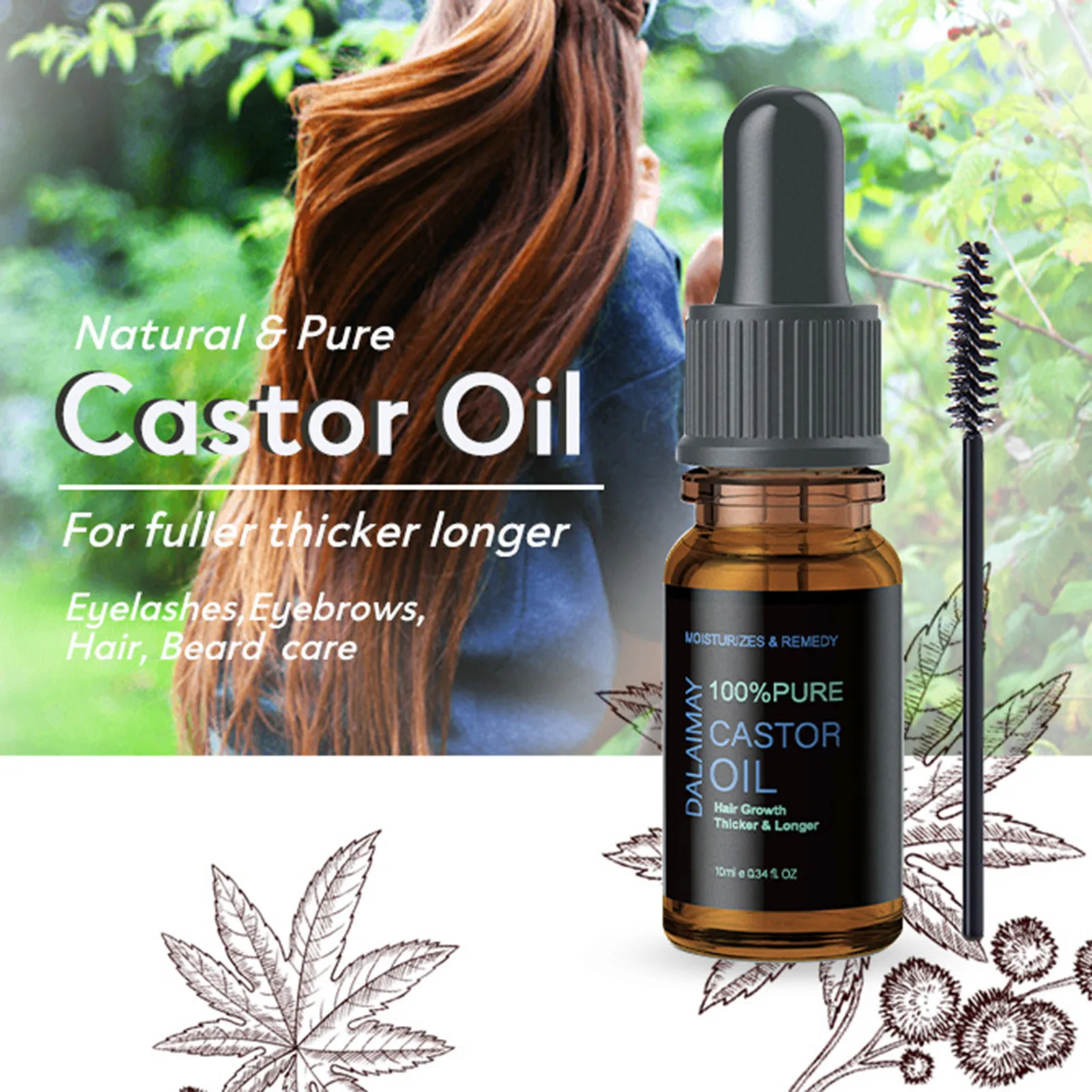 Comprar 10ml Natural Pure Castor Oil Eyelashes Growth Serum