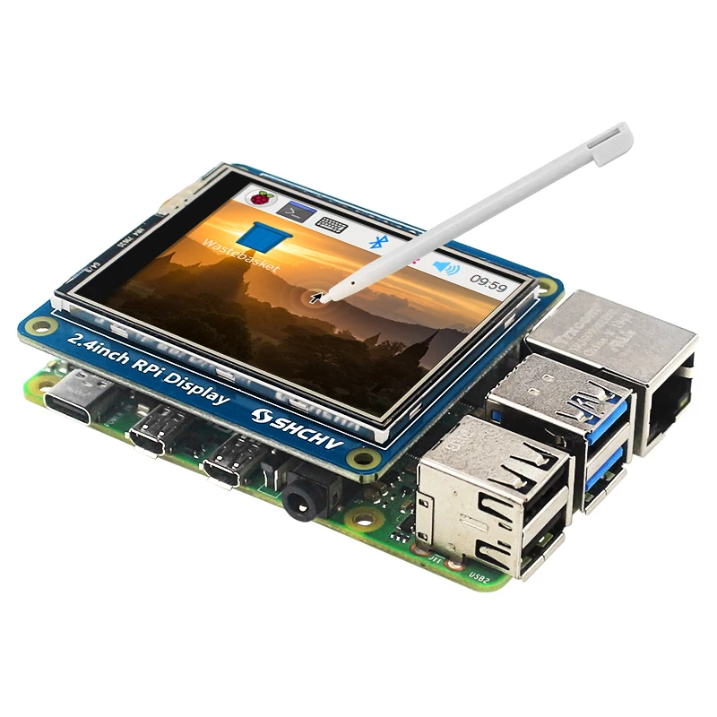 2.4 인치 RPi 디스플레이 320x240 RGB 픽셀 TFT LCD 디스플레이 모니터 SPI 인터페이스, Rsistive ...