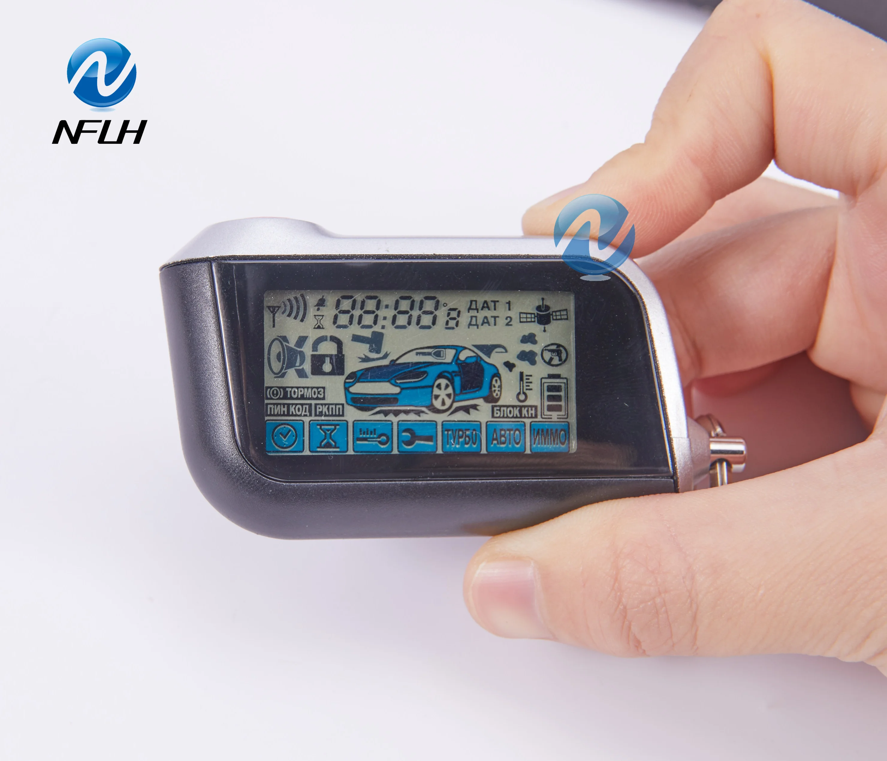 New A93 LCD Remote Control Keychain Suit Starline A93 Russian Version Two Way Car Alarm System ...