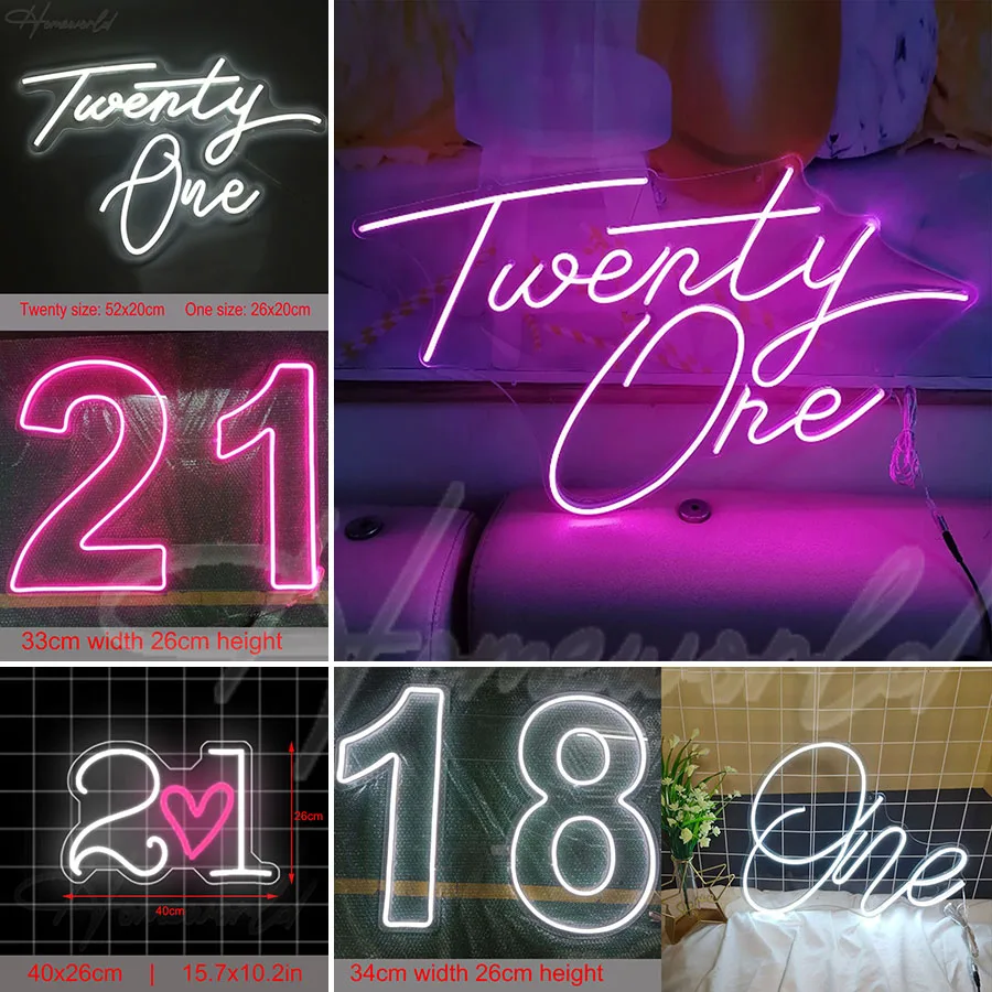 Custom-Neon-Light-Birthday-Letter-Number-18-21-Sign-Lamp-Logo-Party ...