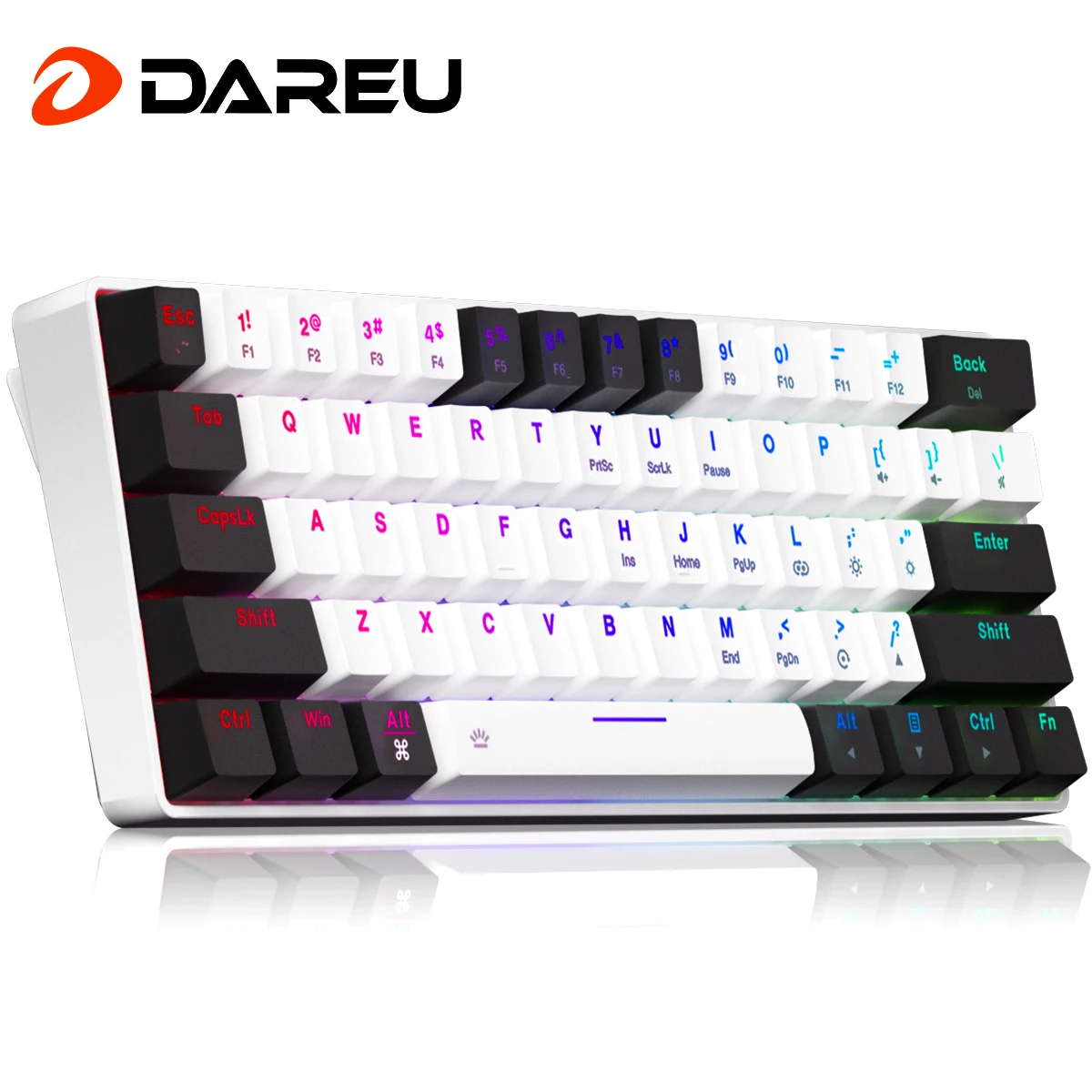 DAREU EK861S RGB Wired Mechanical Keyboard 61 Keys Red Switches ABS ...