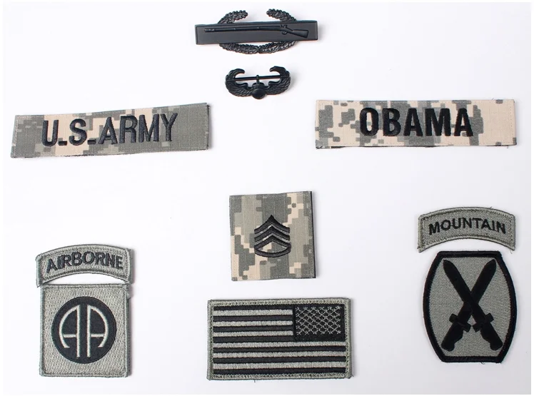 .US 10TH MOUNTAIN DIVISION STAFF SERGEANT RANK INSIGNIA PATCH FULL SET ...