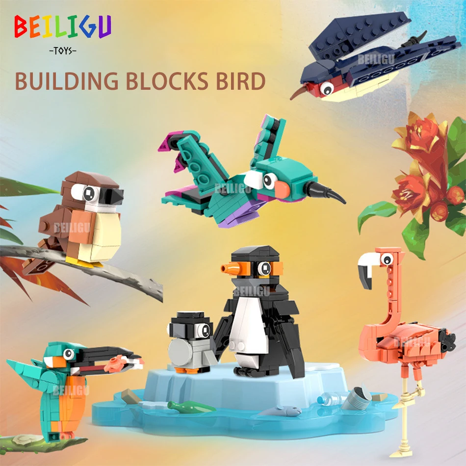 Ideas-Birds-Swallow-Flamingo-Penguin-Model-Building-Blocks-Wonderful ...