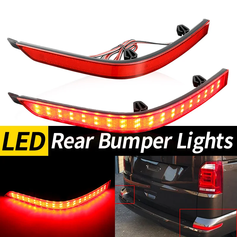 2pcs-Car-Rear-Bumper-Fog-LED-Light-Reflector-Lamp-For-VW-Transporter-T6 ...