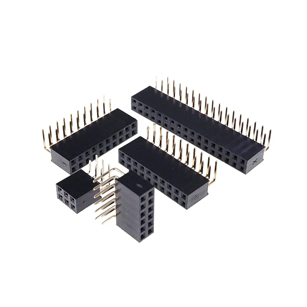 5 Pcs 2.54mm Dip Pin Header Female Right Angle 90 Degree 2x2 2x3 2x4 ...