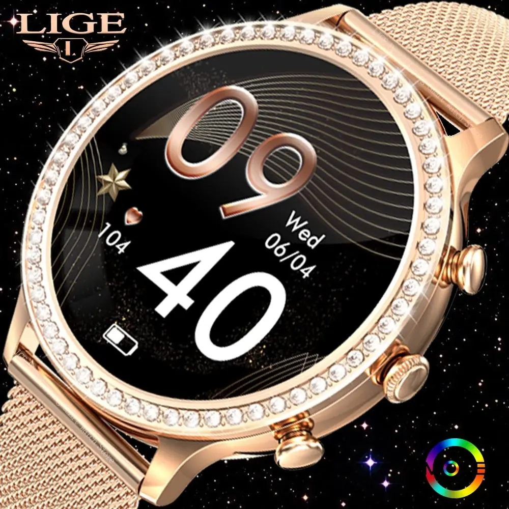 Lige Fashion Smart Watch Voor Lady Bluetooth Bel Bloeddruk Diy Custom ...