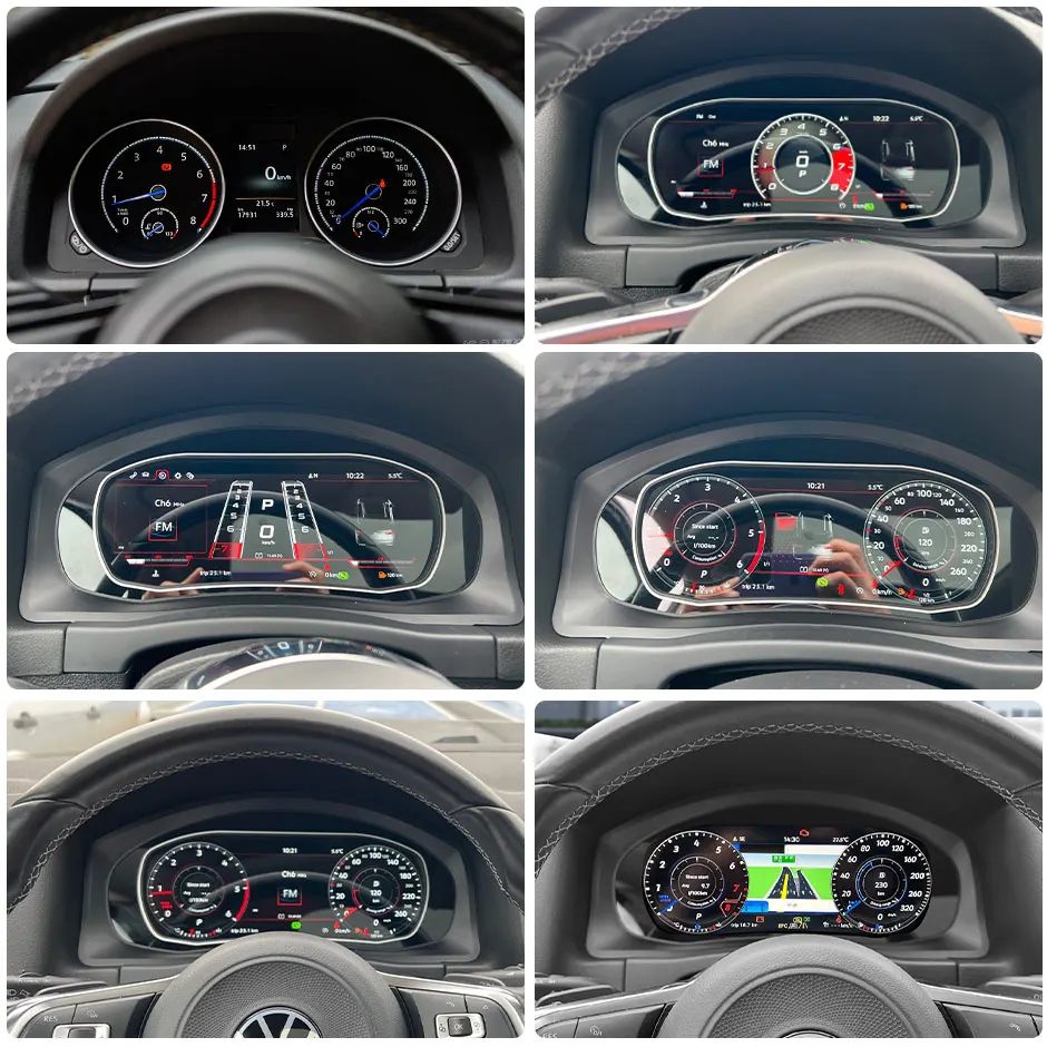 Car LCD Dashboard Panel | Virtual Instrument Cluster Cockpit Speedometer Screen | For VW Passat ...
