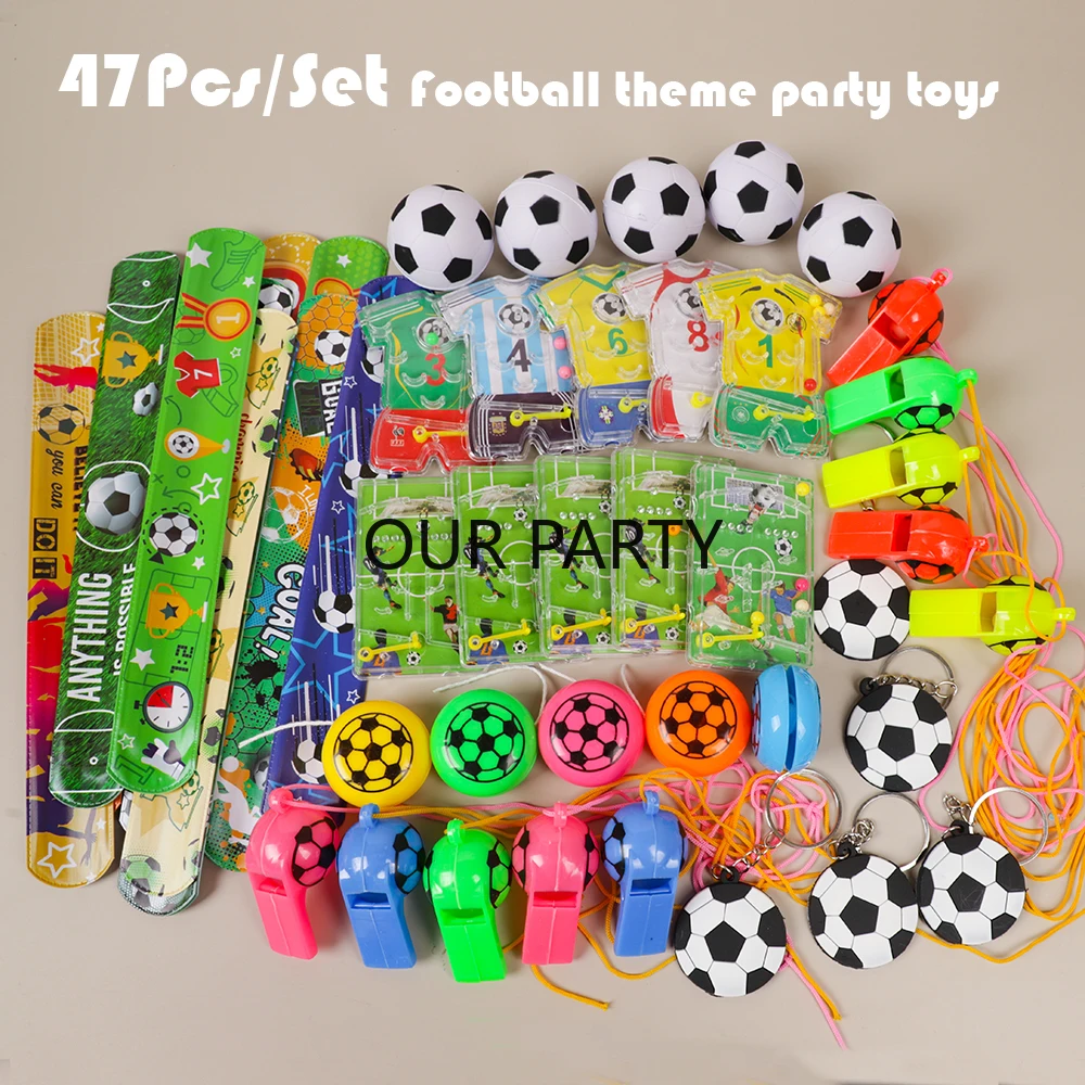 47Pcs-Sports-Football-Theme-Whistle-Pin-Ball-Maze-Yoyo-Balls-Slap ...