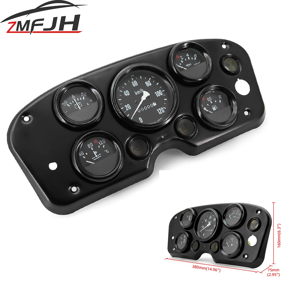 Digital-5-In-1-Water-Temp-Speedometer-Volts-Oil-Press-Fuel-Level-Gauge ...